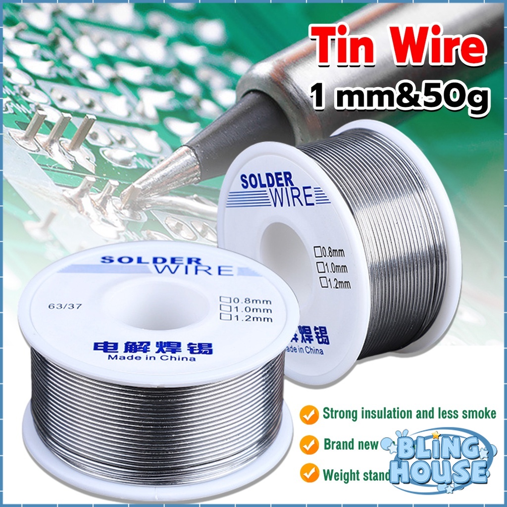Bling 50g Tin Wire Melt Rosin Core Solder Soldering Wire Roll 1mm ...