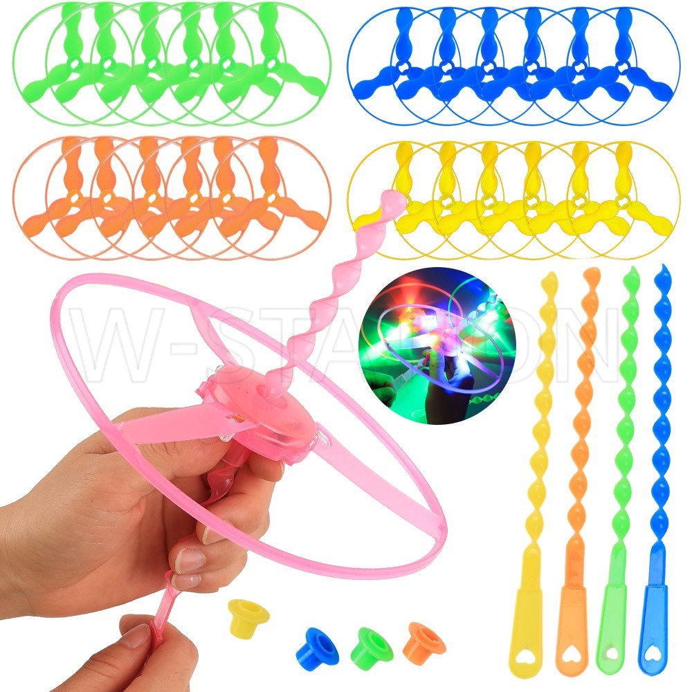 Funny Plastic Bamboo Dragonfly / Luminous Twisty Flying Saucers Toys ...