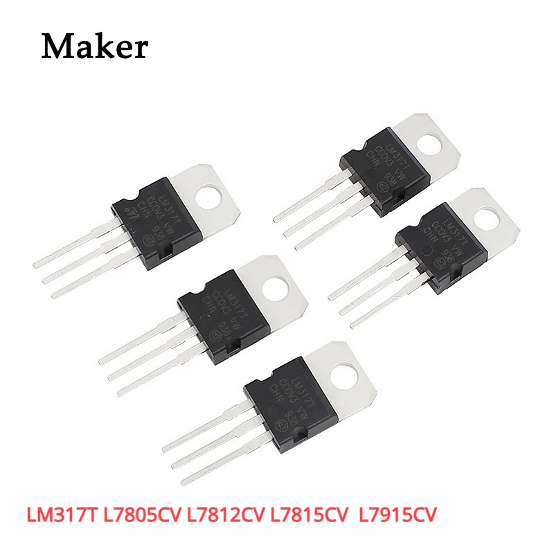 5/10Pcs Voltage Regulators IC TO-220 LM317T L7805CV L7812CV L7815CV L7915CV Mosfet Transistor ...