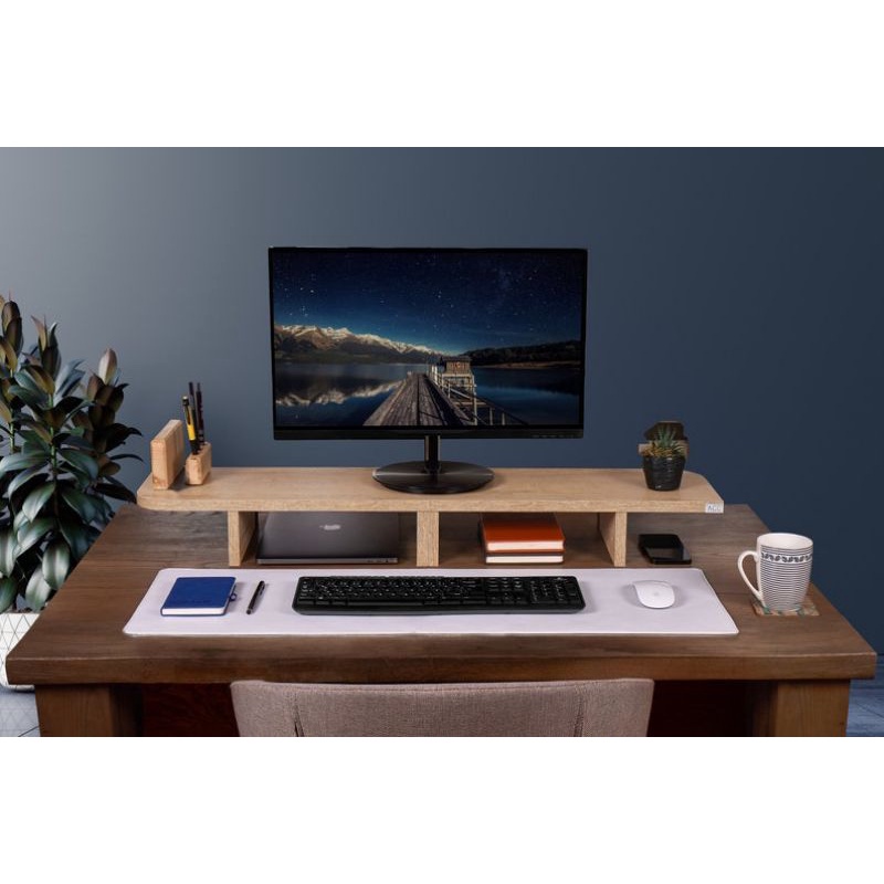 Dual Monitor Stand Wood,Home Office,Desk Accessories Organizer,Office ...