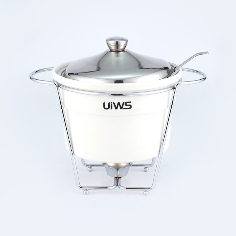 Kitchen Plus Chafing Dish Big Soup Ceramic with Stand and Ladle ...