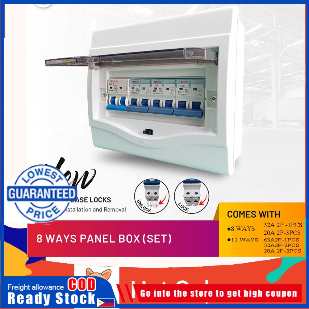 Mezeen Distribution Panel Box 8 12 Way Flush Type With Circuit Breaker ...