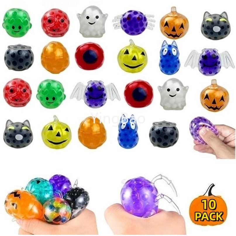10 Pcs Halloween Mini Sensory Stress Ball Pack for Kids Girls Boys ...