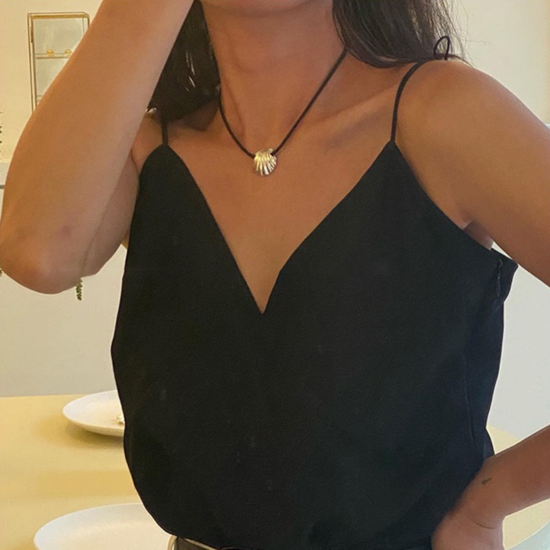 She Shell Metal Heart Necklace Women Vintage Leather | Shopee Philippines