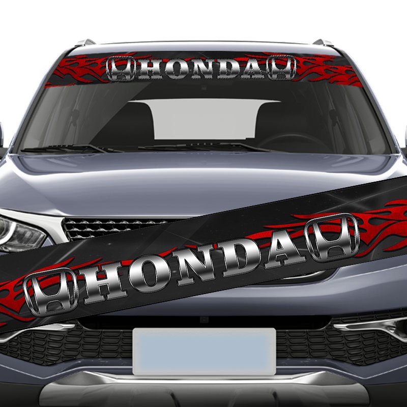 1PC Modified Reflective Vinyl Auto Front Rear Windshield Sticker For ...