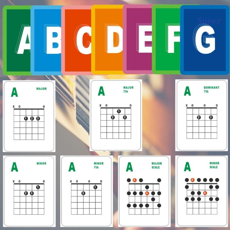 Super Practical Guitar Chord Cards 49 Popular Guitar Flash Cards Guitar ...