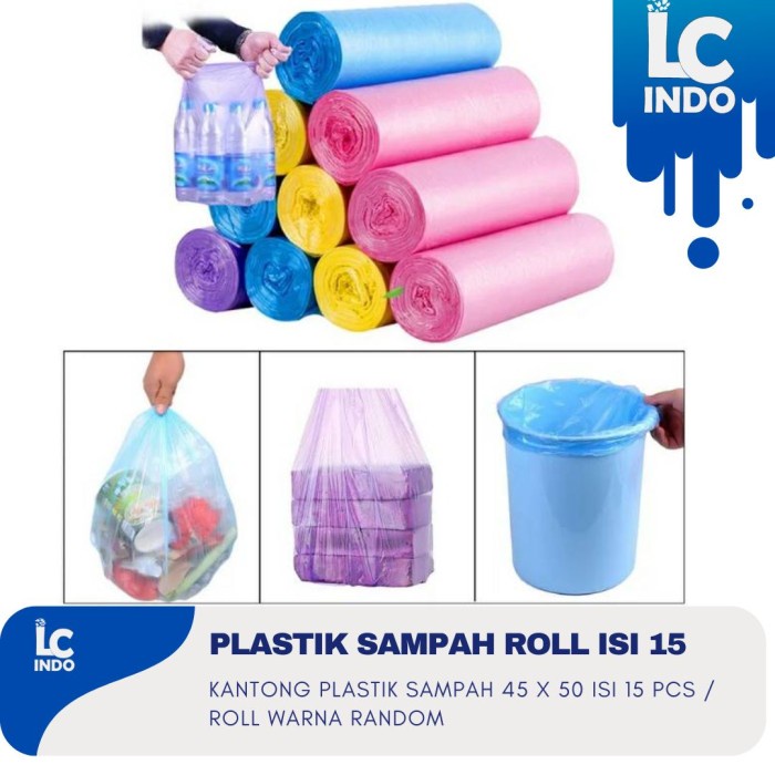 Plastic trash roll 45 x 50 Per roll contains 15 leaky soil pcs | Shopee ...