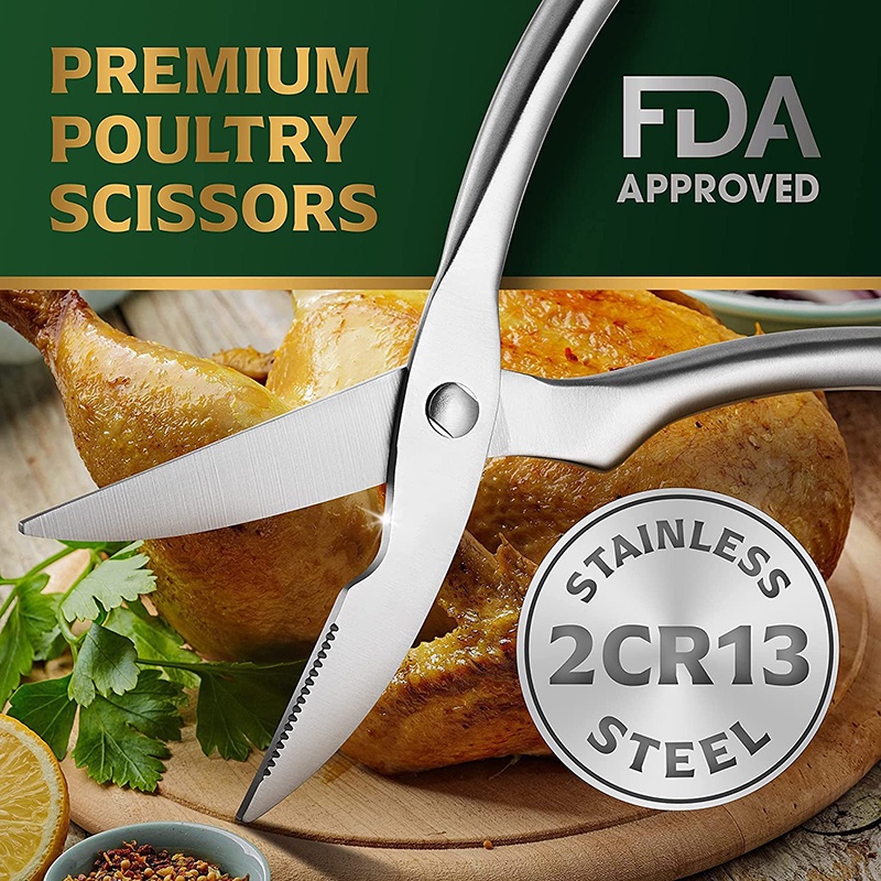 Stainless Steel Kitchen Scissors Powerful Chicken Bone Scissors Cook ...