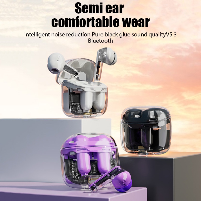 KW20 Bluetooth earphones transparent machine compartment wireless dual ear TWS low latency d61 ...