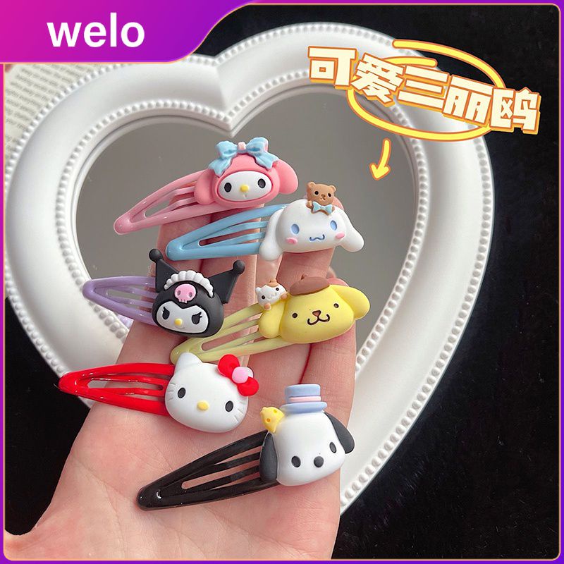 WELO Sanrio Hairpin Cartoon Kuromi My Melody Cinnamoroll Pom Pom Purin ...