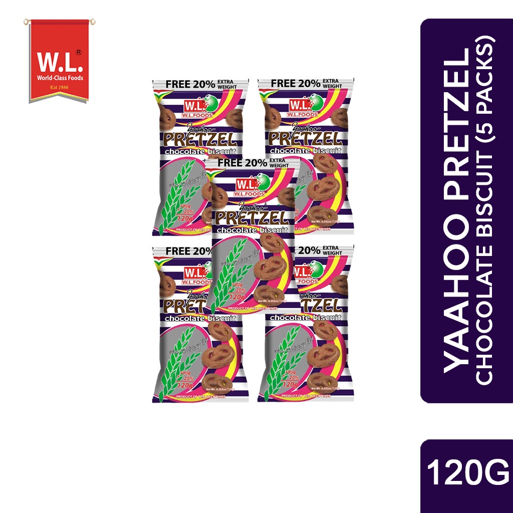 WL FOODS Yaahoo Pretzel Biscuits 120g x 5's | Shopee Philippines