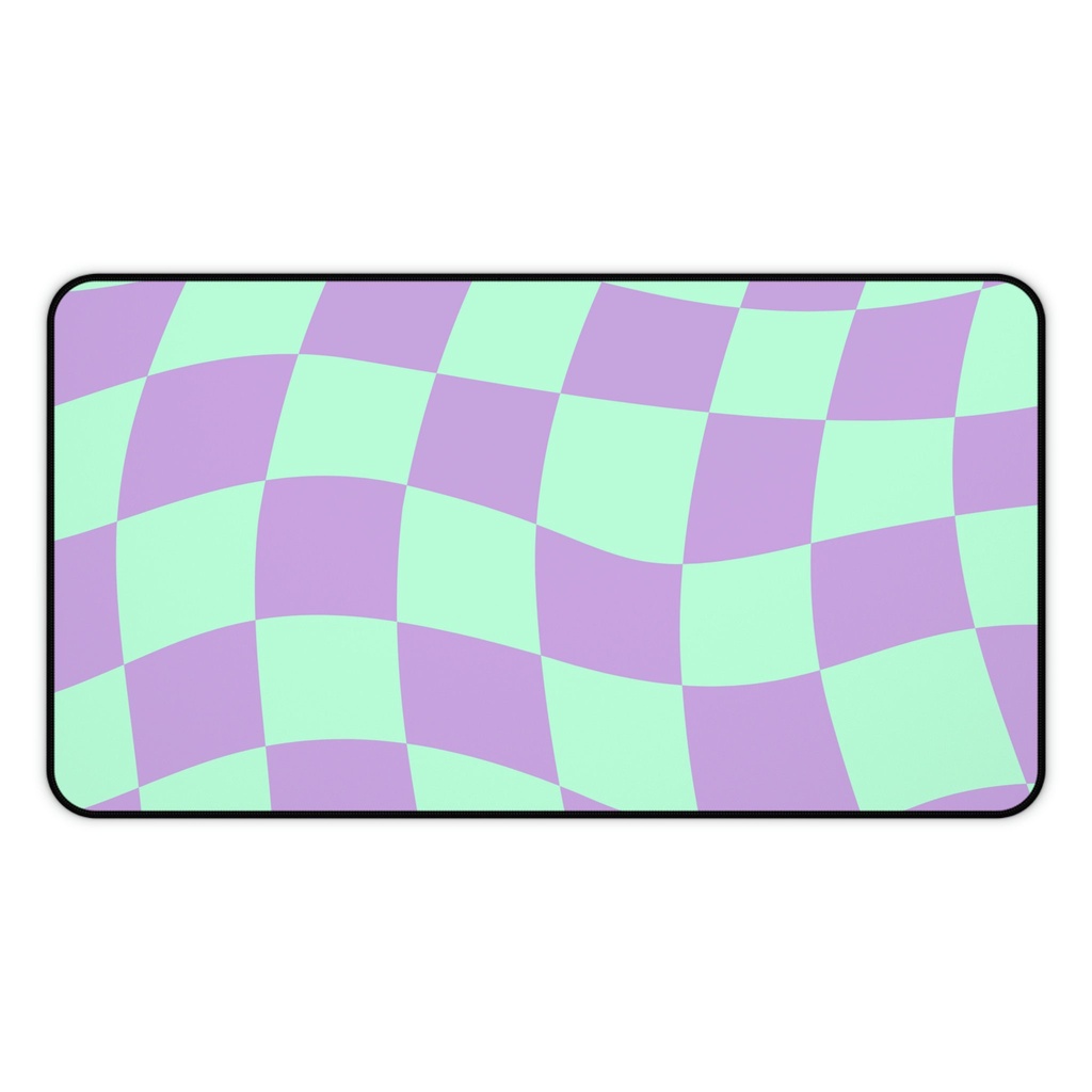 Kawaii desk mat checker desk mat cute desk mat aesthetic green desk mat ...