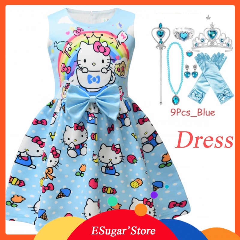 Hello Kitty Ootd Dress for Kids Girl Cartoon Cute Elegant Dress ...
