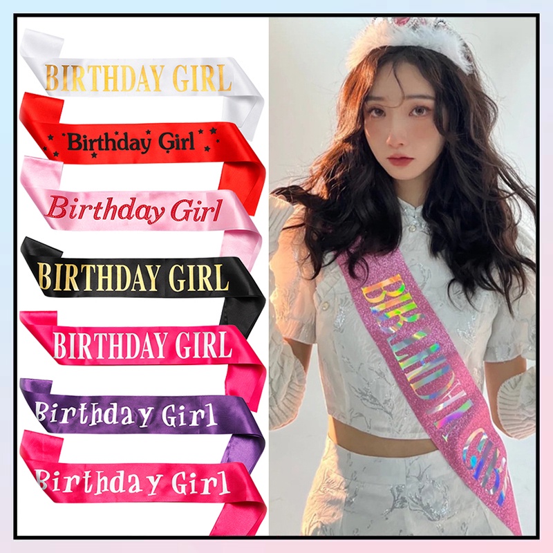 Fashion Birthday Girl Sash Shoulder Strap Princess Ribbons Sash Happy ...