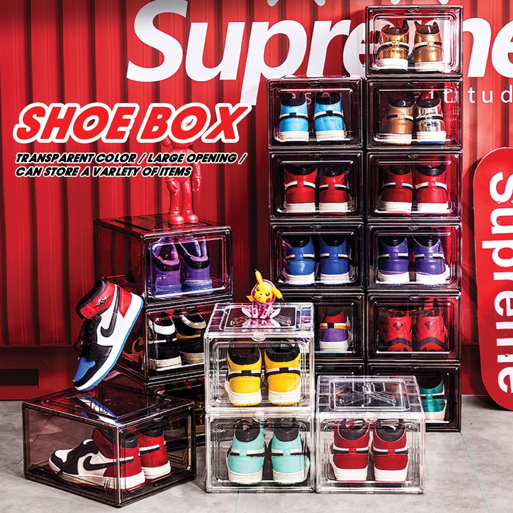 Premium Full Transparent Shoe Box Stackable Shoe Rack Acrylic Magnet ...