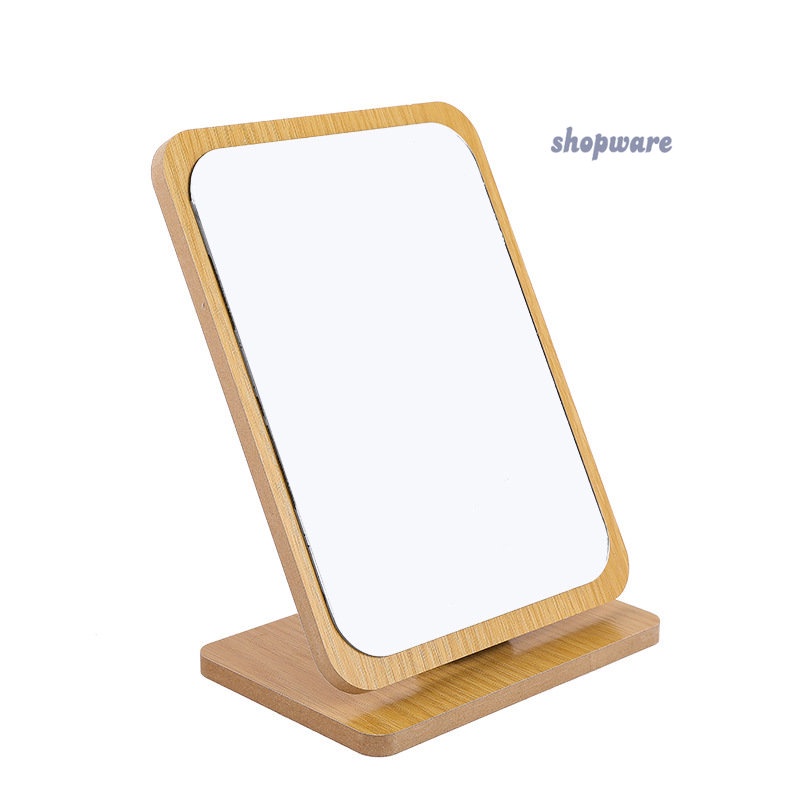 Shopware Wooden Mirror Portable Adjustable Table Desk Mirror Bathroom ...