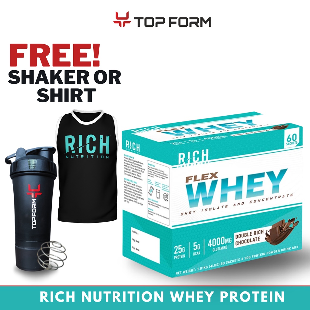 Rich Flex Whey Protein 60 Servings - With Shirt or Shaker 1810g ...