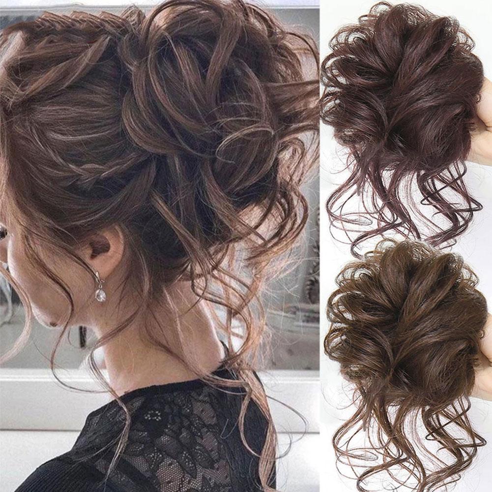 Women With Wigs Have Messy Large Hair Loops Synthetic Fibers And Fluffy ...