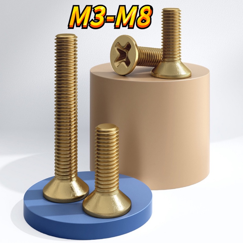 [XJK] Brass Phillips Countersunk Head Screw Flat Head Copper Screw ...