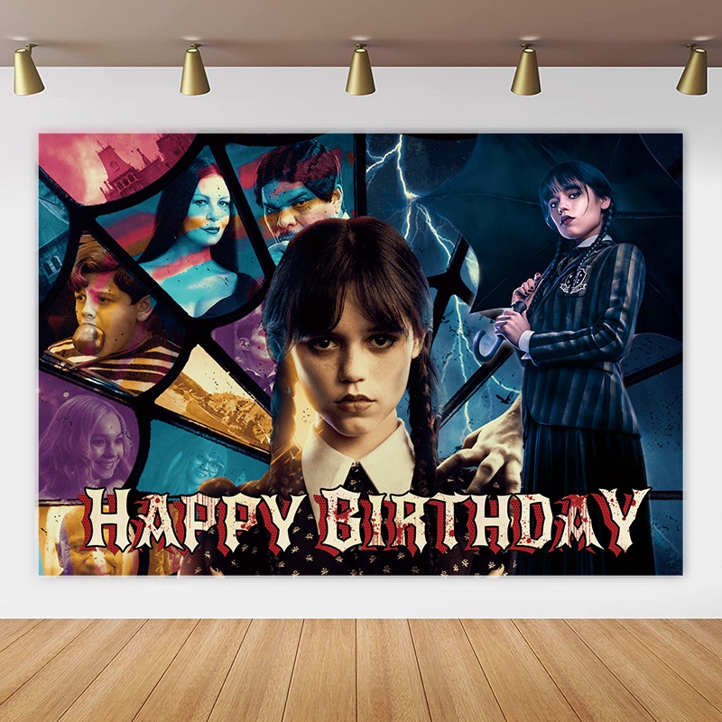 Wednesday Addams Birthday Party Backdrop Photography Background Horror ...