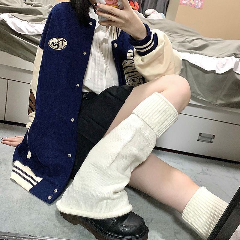 Lolita Solid Color Socks Set for Autumn Girls' New Winter Warm Calf ...
