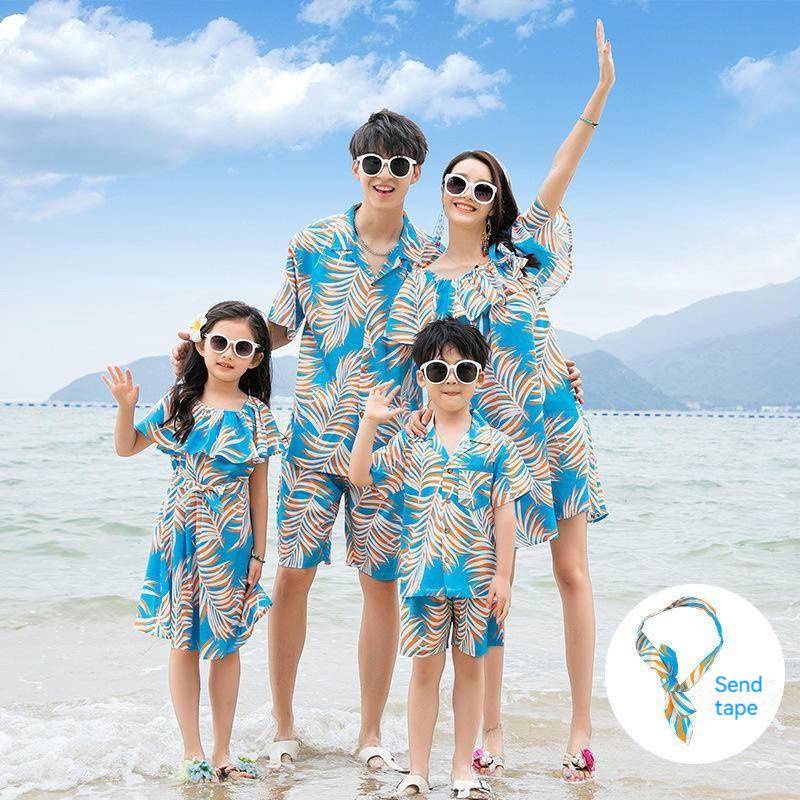 family terno family shirt Parent-child Wear Beach Wear Woman One ...
