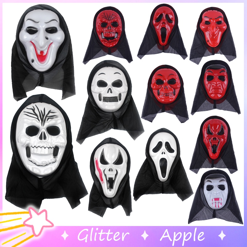 White Horror Ghost Demon Face Masquerade Halloween Costume Cosplay ...