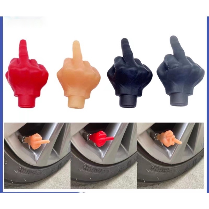 4Pcs Valve Cap Middle Finger Tire Caps Valve Stem Caps for Bicycle ...