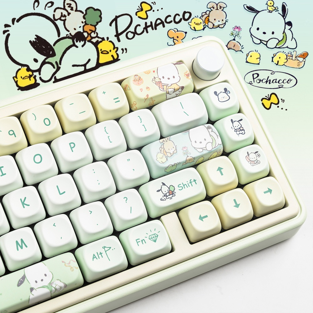 PBT Pochacco Dog Keycaps 140Keys/Set XDA/MOA Profile DYE-SUB DIY Custom ...