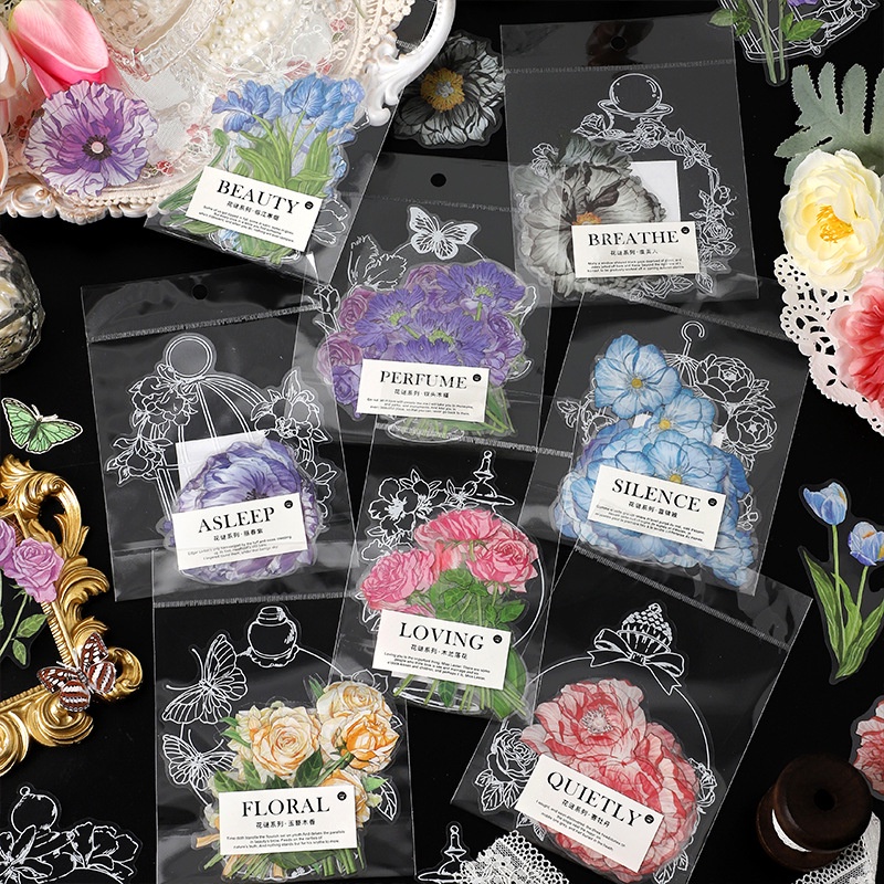 QOUZMO 10pcs/pack Vintage Junk journaling Collage PET Decal Sticker ...