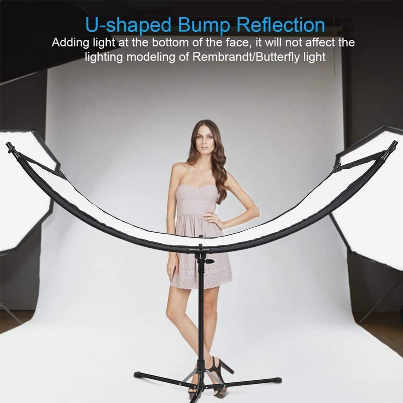 U-Shape Curved Light Reflector Adjustable Lighting Diffuser Kit Curved ...