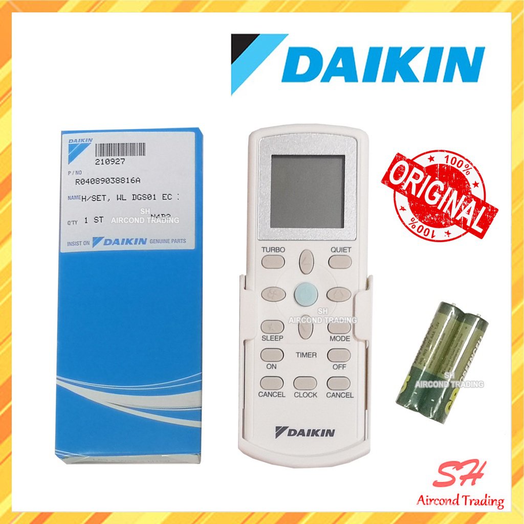 Daikin Aircond Remote Control Original 100% (FREE Battery) Original ...