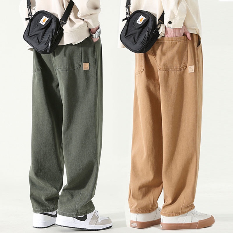 Straight Cut Pants For Men Khaki Baggy Slacks Korean Slocks Pants Man ...
