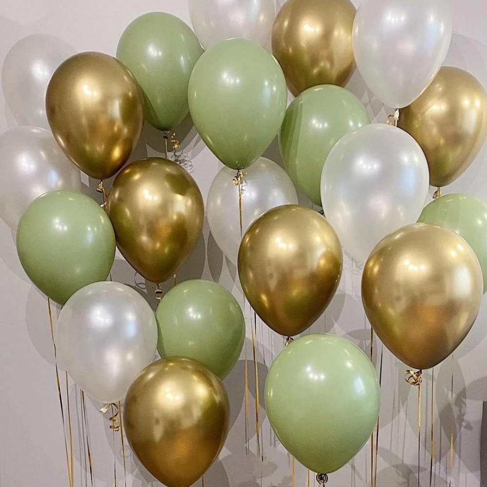 40pcs Retro Balloons Set Avocado Green Balon Wedding Anniversary ...