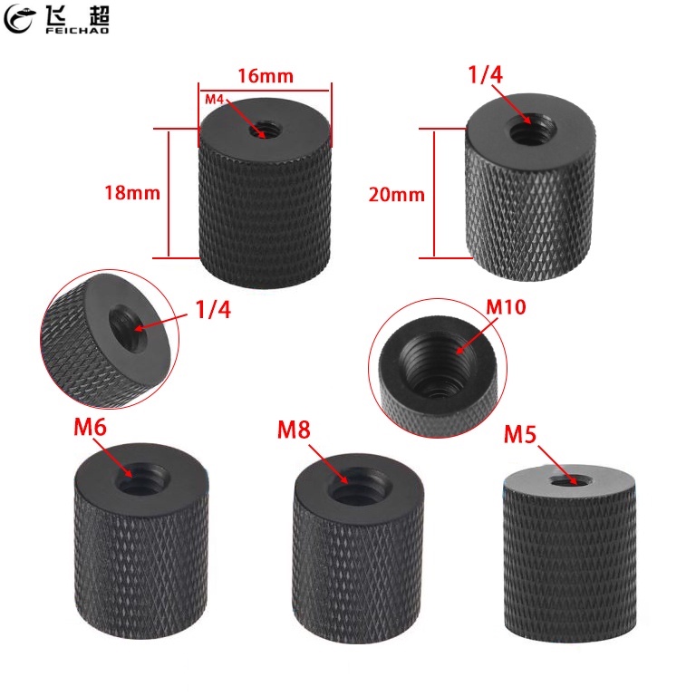 FEICHAO 2x 1/4 Inch to M4 M5 M6 M8 M10 Threaded Screw Nut Converter ...