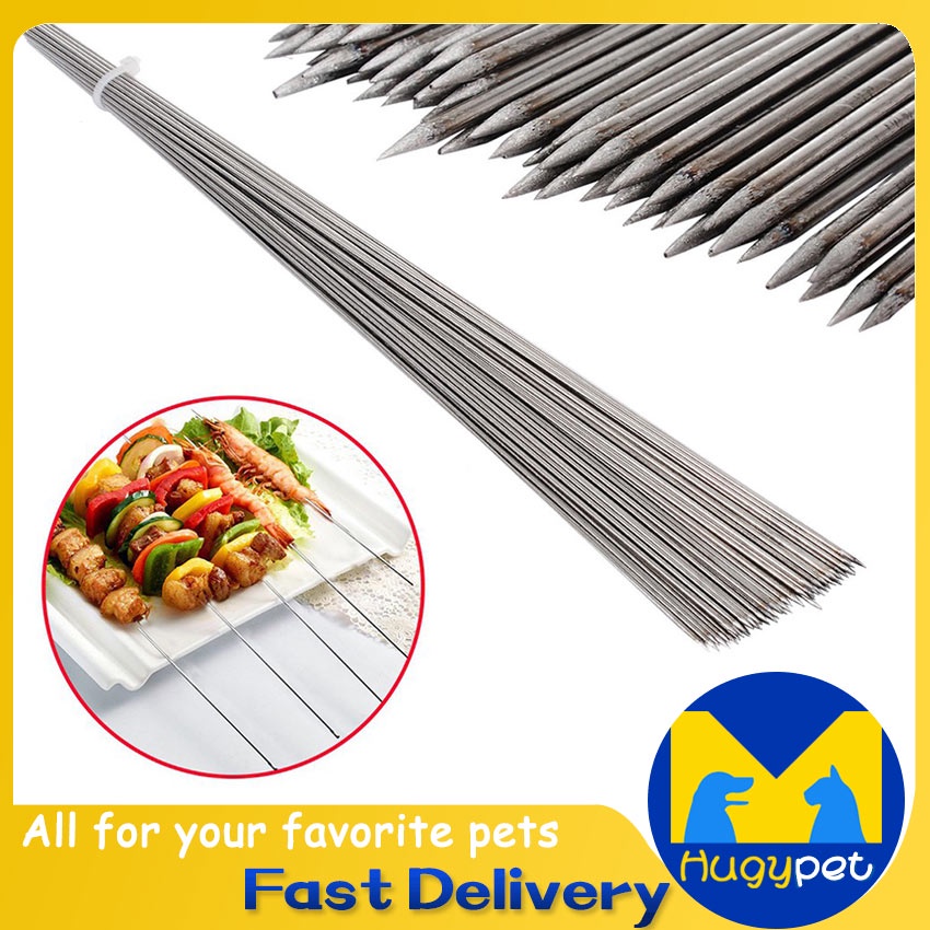 35cm * 2.2mm Barbecue Skewers Handle Stainless Steel BBQ Round Needle ...