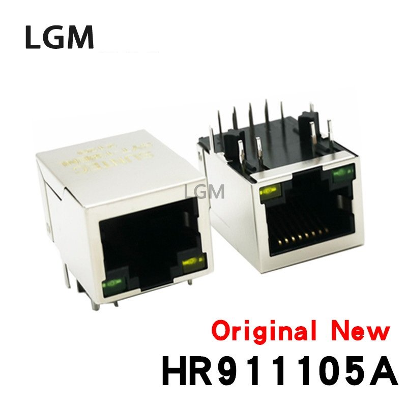 2Pcs HR911105A RJ45 Socket with LED PCB Mounting Network Adapter For ...