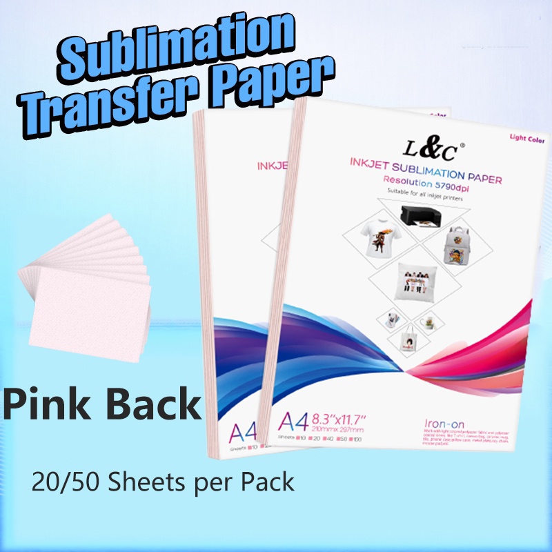 L&C Heat Sublimation Paper A4 Size Light Color 20/50 Sheets/Pack ...