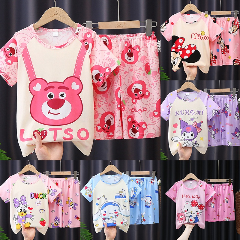 Lotso Pajama For Kids Girls Kuromi Cinnamoroll Minnie Summer Short ...
