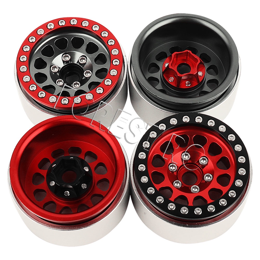 4Pcs 1/10 RC Crawler Aluminum Alloy 1.9 Inch Beadlock Wheel Hub Rim ...