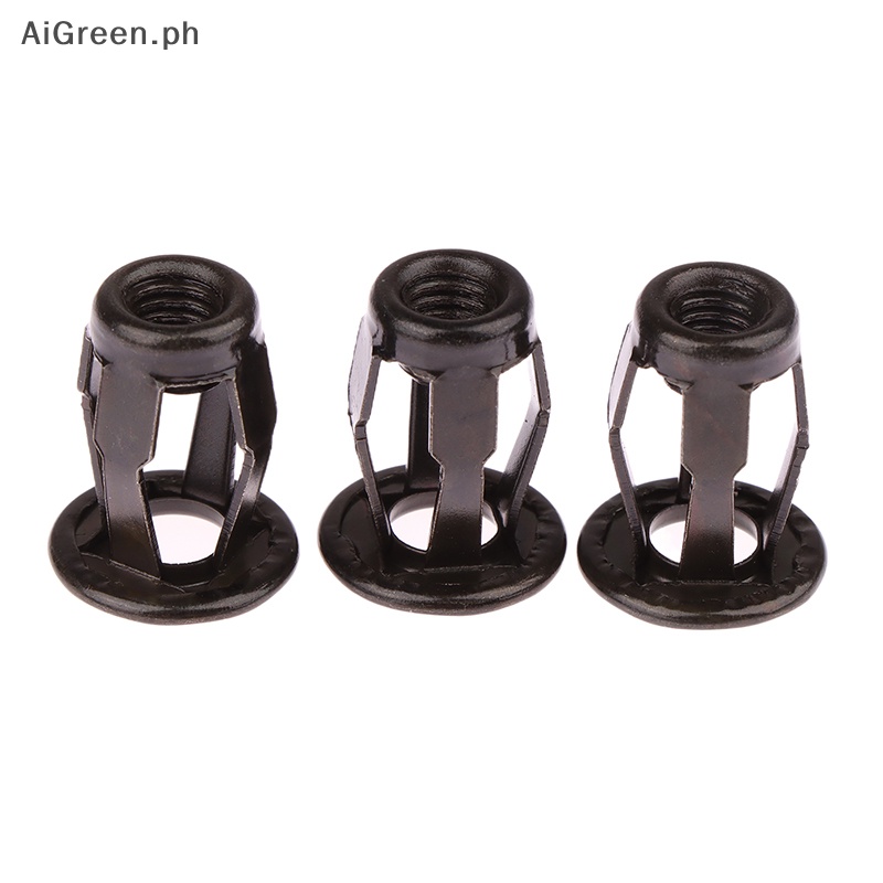 AiGreen 10PCS Petal Rivets Lock Nut Set Black Riveter Hollow Iron Clip ...