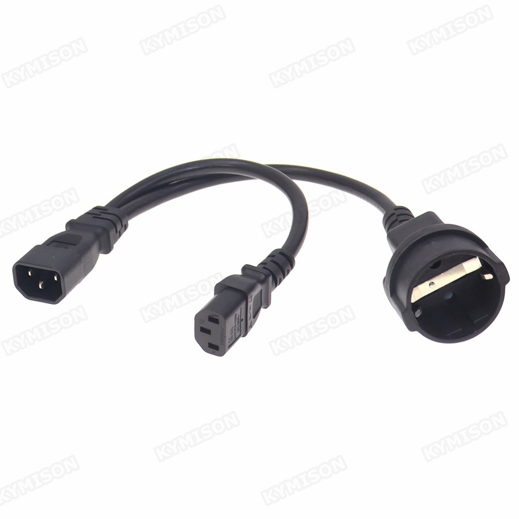 IEC320 C14 Plug 3-Prong Male Power Cable Cord AC Power Adapter to C13 ...