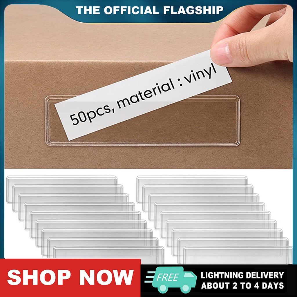 [High quality] 60 pieces of transparent adhesive shelf labels, pocket ...
