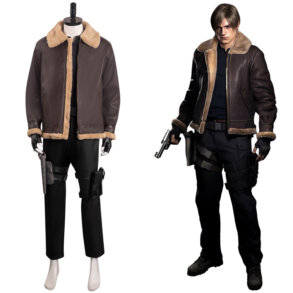 Resident Evil 4: Reset Edition Leon Scott Kennedy Brown Leather Suit ...