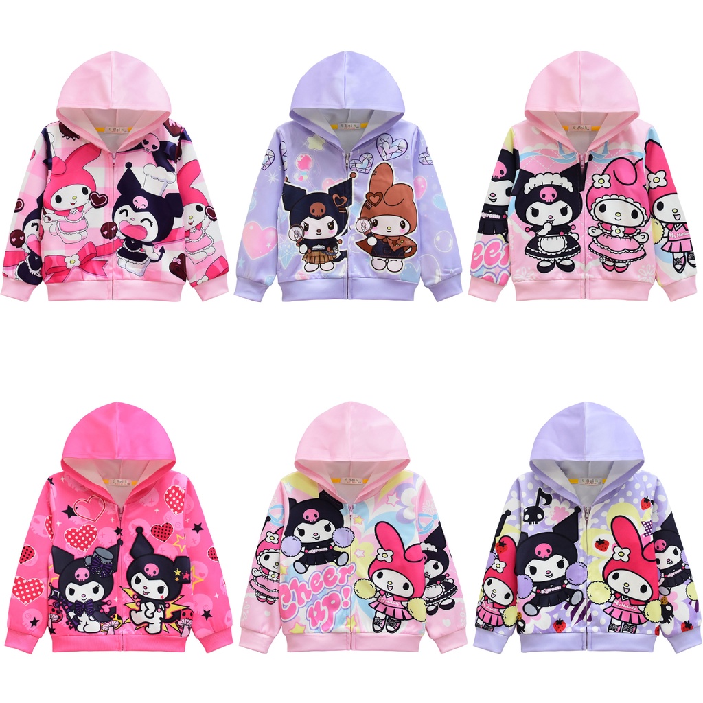 Clothes for Kids Girls 3-8 Years Old Zipper Kuromi Jacket Hoodie for ...