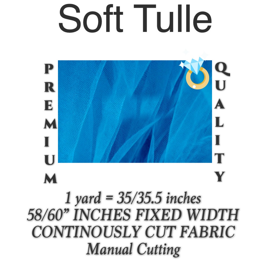 PREMIUM SOFT SILK TULLE FABRIC CUSTOM CUTTING Per Yard Fixed 60" Width ...