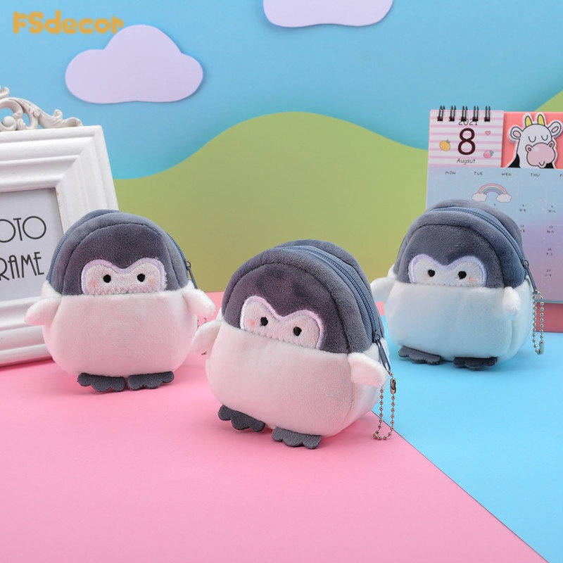 Soft Plush Coin Purse Bag Cartoon Penguin Coin Purse Cute Mini Coin ...