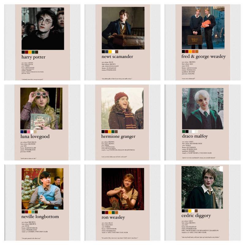 Harry Potter Character poster- Movie Poster- minimalist wall art canvas ...