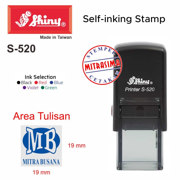 Shiny S-520 Stamp (Shiny Square Shape S520 Type S520 Type S) | Shopee ...