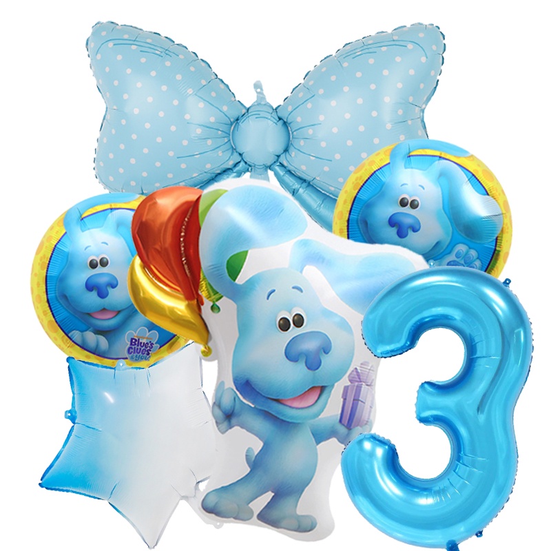 6Pcs Blues Clues Balloon Set Dog Happy Birthday Party Theme Decor ...